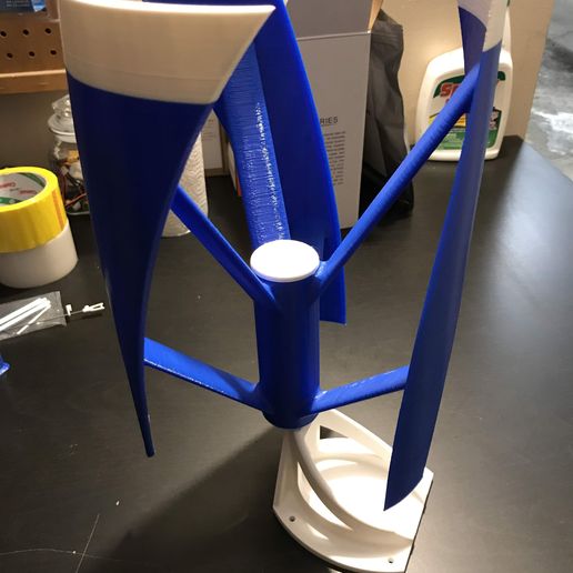 STL file Mini Vertical Axis Wind Turbine・3D print object to download・Cults
